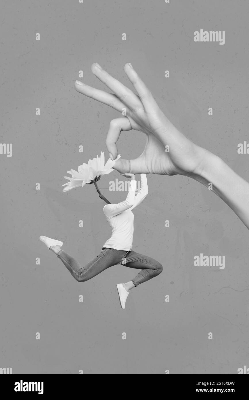 Creative photo 3d collage poster picture artwork sketch of big human ...