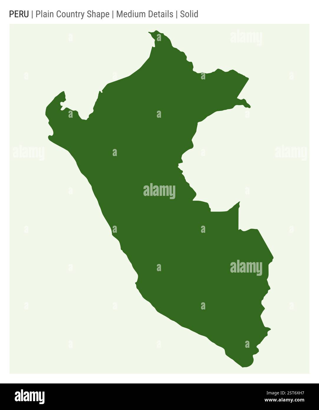 Peru plain country map. Medium details. Solid style. Shape of Peru ...