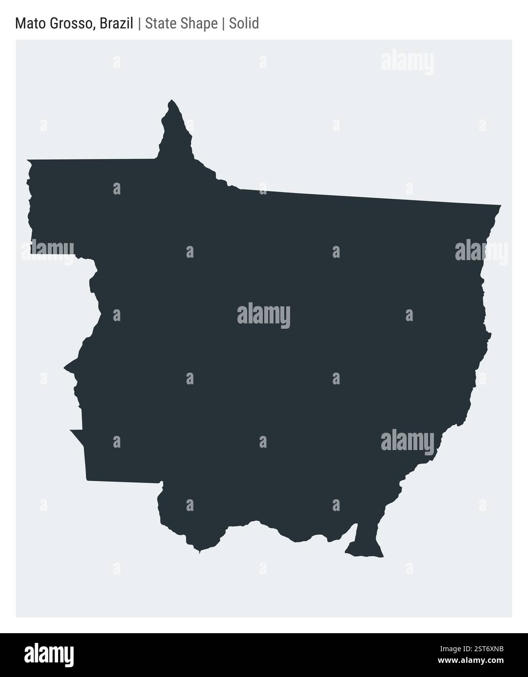 Mato Grosso, Brazil. Simple vector map. State shape. Solid style. Border of Mato Grosso. Vector ...