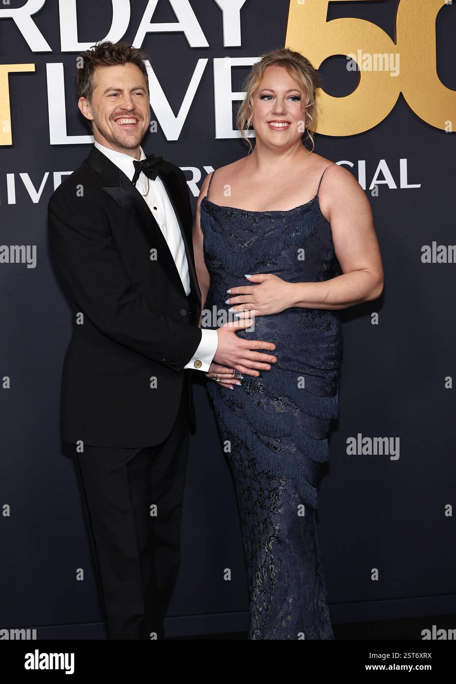 New York, USA. 16th Feb, 2025. SNL50: THE RED CARPET -- Pictured: (l-r ...
