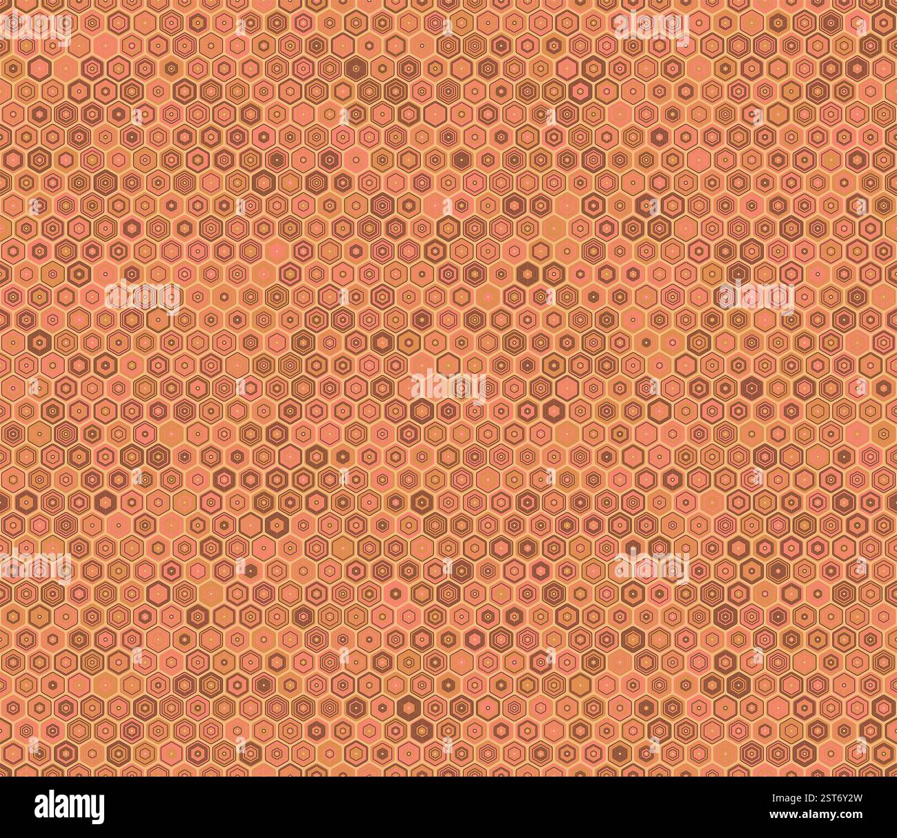 Abstract pattern of geometric shapes. Rounded stacked hexagons mosaic pattern. Regular hexagon ...