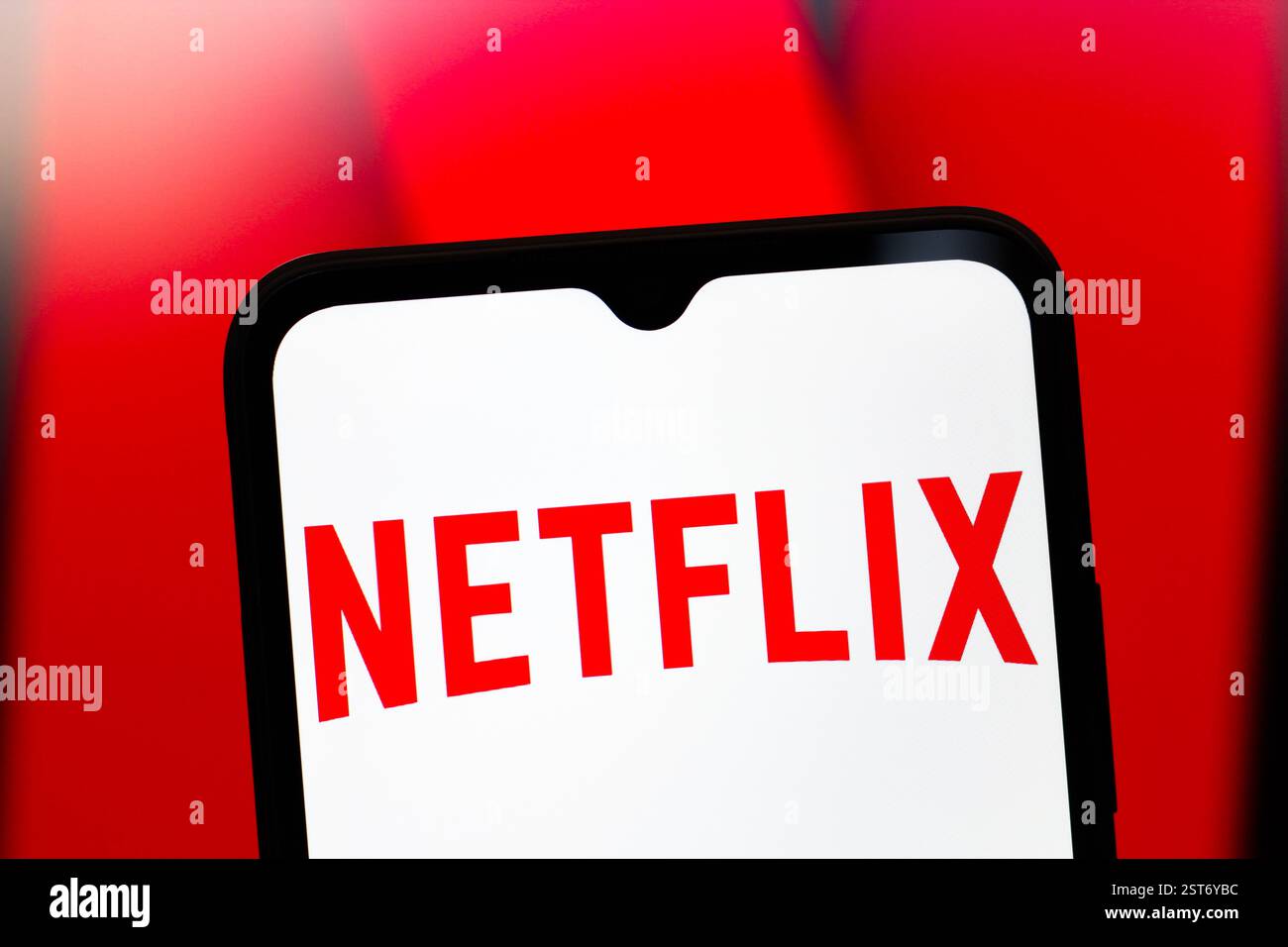 Canada. 17th Feb, 2025. In this photo illustration, the Netflix logo is ...