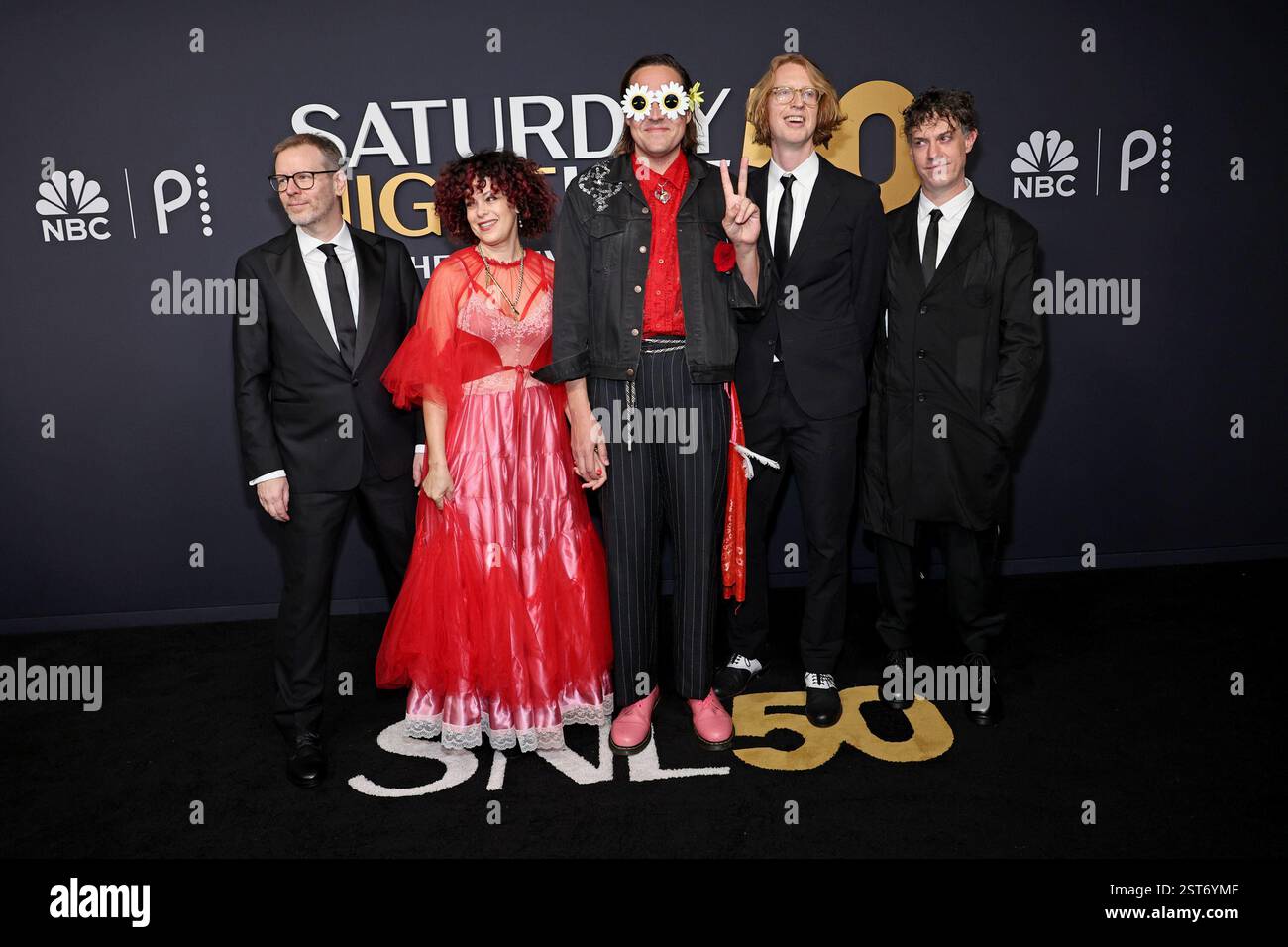 New York, USA. 16th Feb, 2025. SNL50: THE RED CARPET -- Pictured: (l-r ...