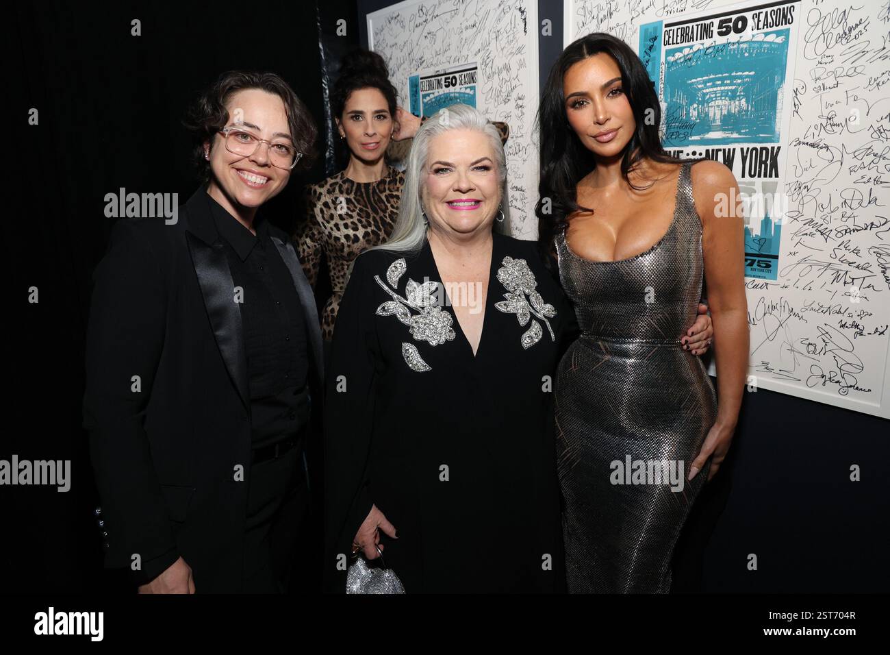 New York, USA. 16th Feb, 2025. SNL50: THE RED CARPET -- Pictured: (l-r ...