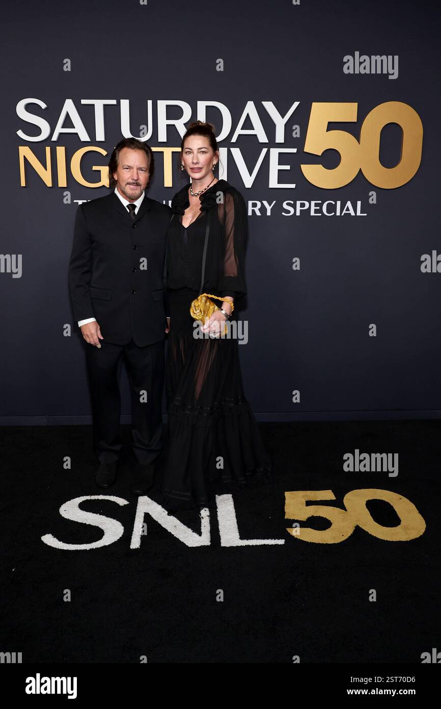 New York, USA. 16th Feb, 2025. SNL50: THE RED CARPET -- Pictured: (l-r ...