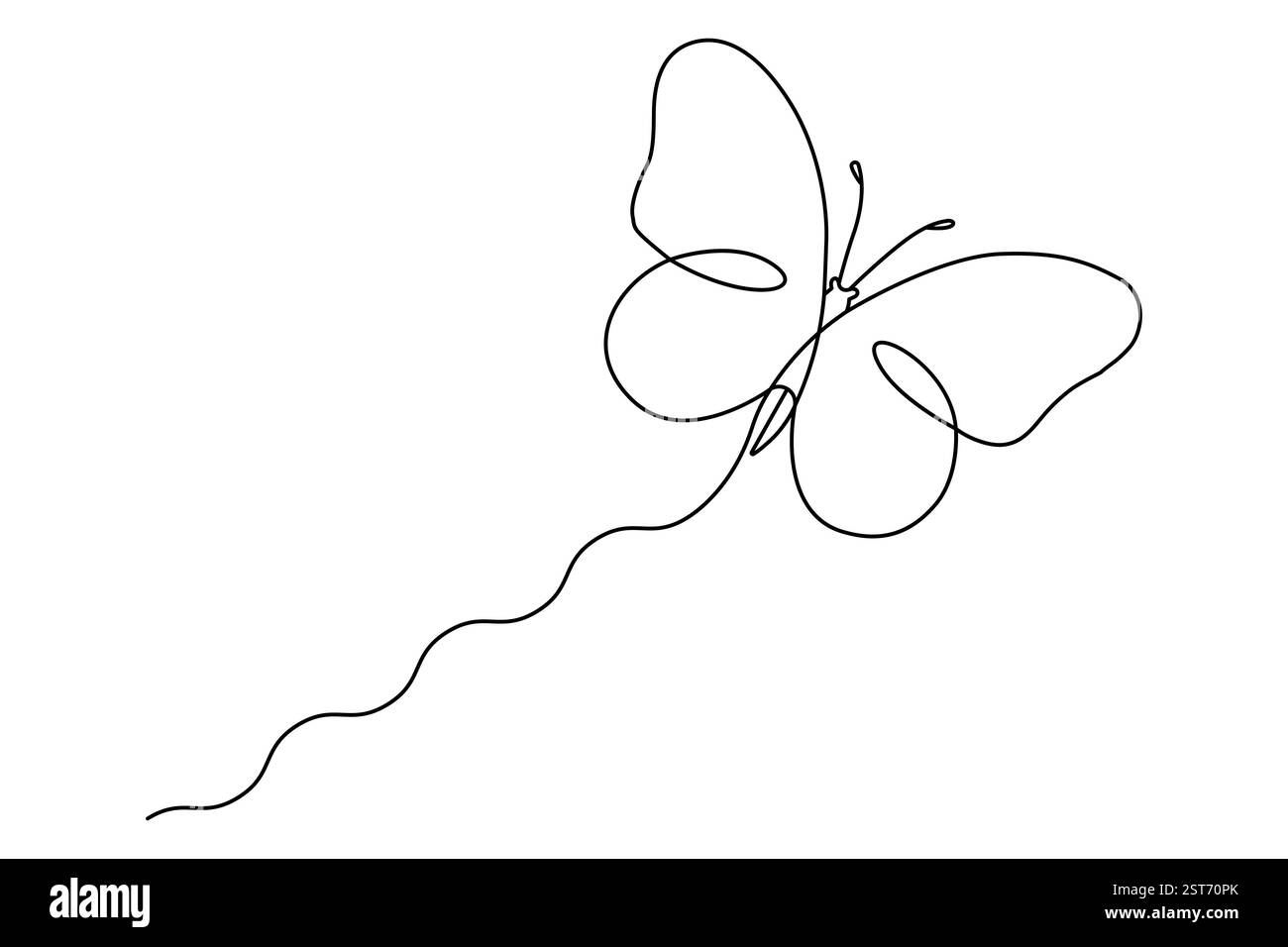 Continuous one-line drawing of beautiful butterflies for the company ...