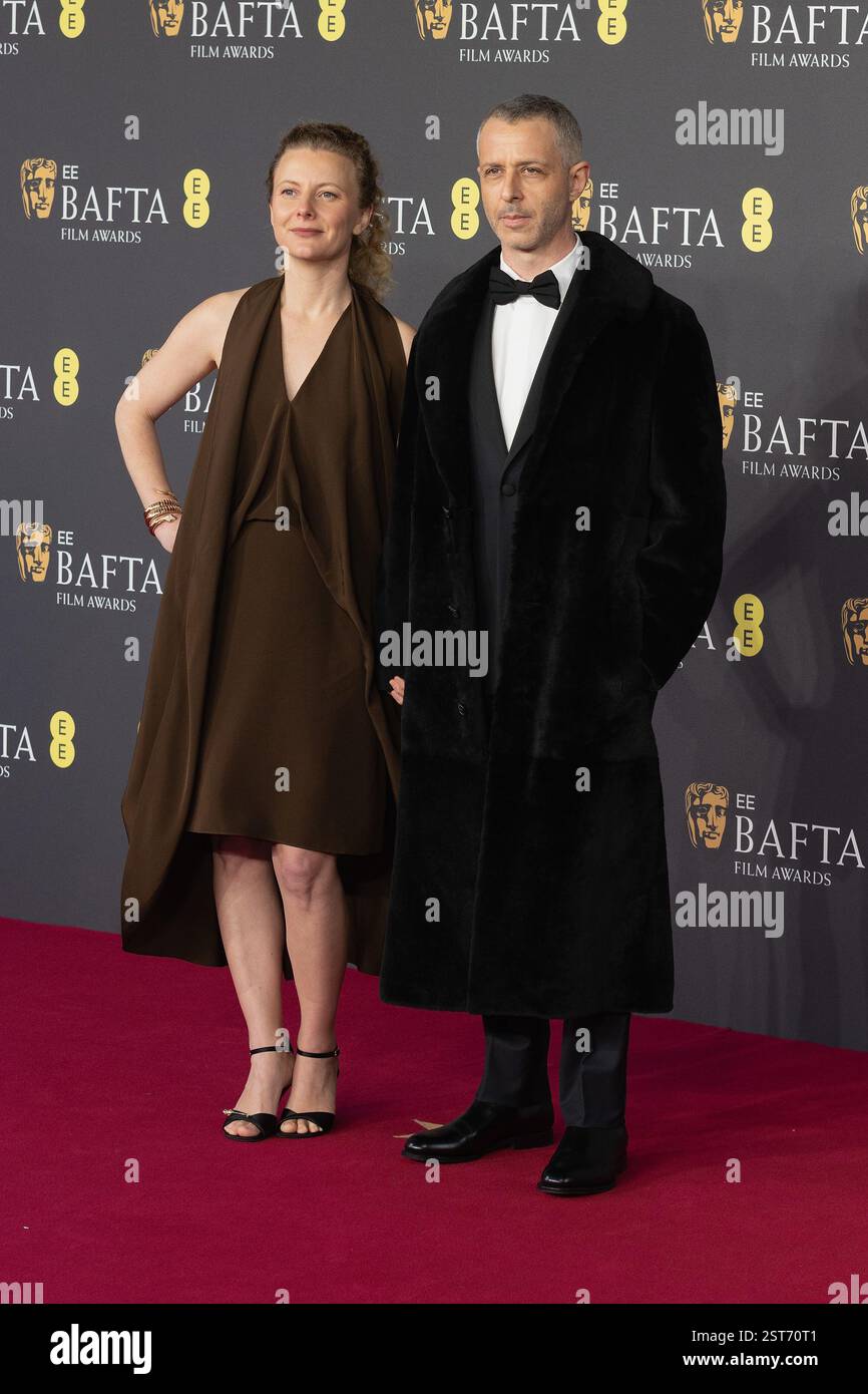 London, UK. 16 February, 2025. Emma Wall and Jeremy Strong attend the ...