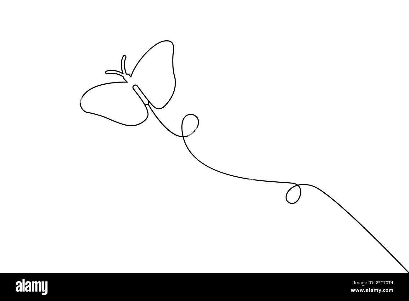 Continuous one-line drawing of beautiful butterflies for the company ...