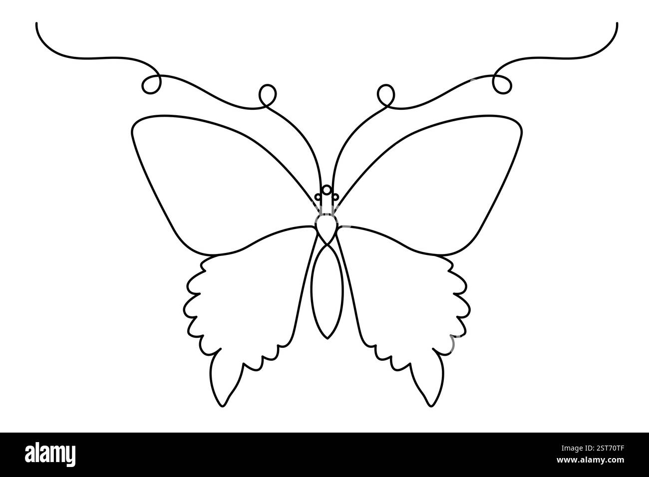 Continuous one-line drawing of beautiful butterflies for the company ...