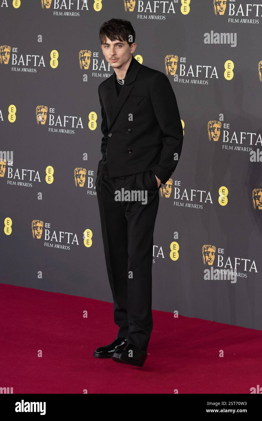 London, UK. 16 February, 2025. Timothee Chalamet attends the EE BAFTA's ...
