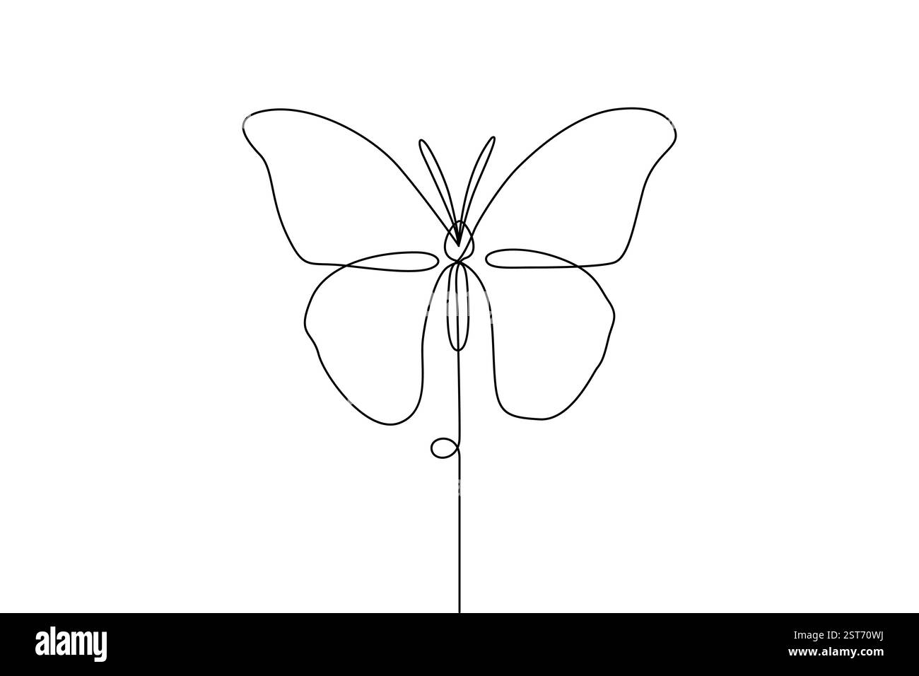 Continuous one-line drawing of beautiful butterflies for the company ...