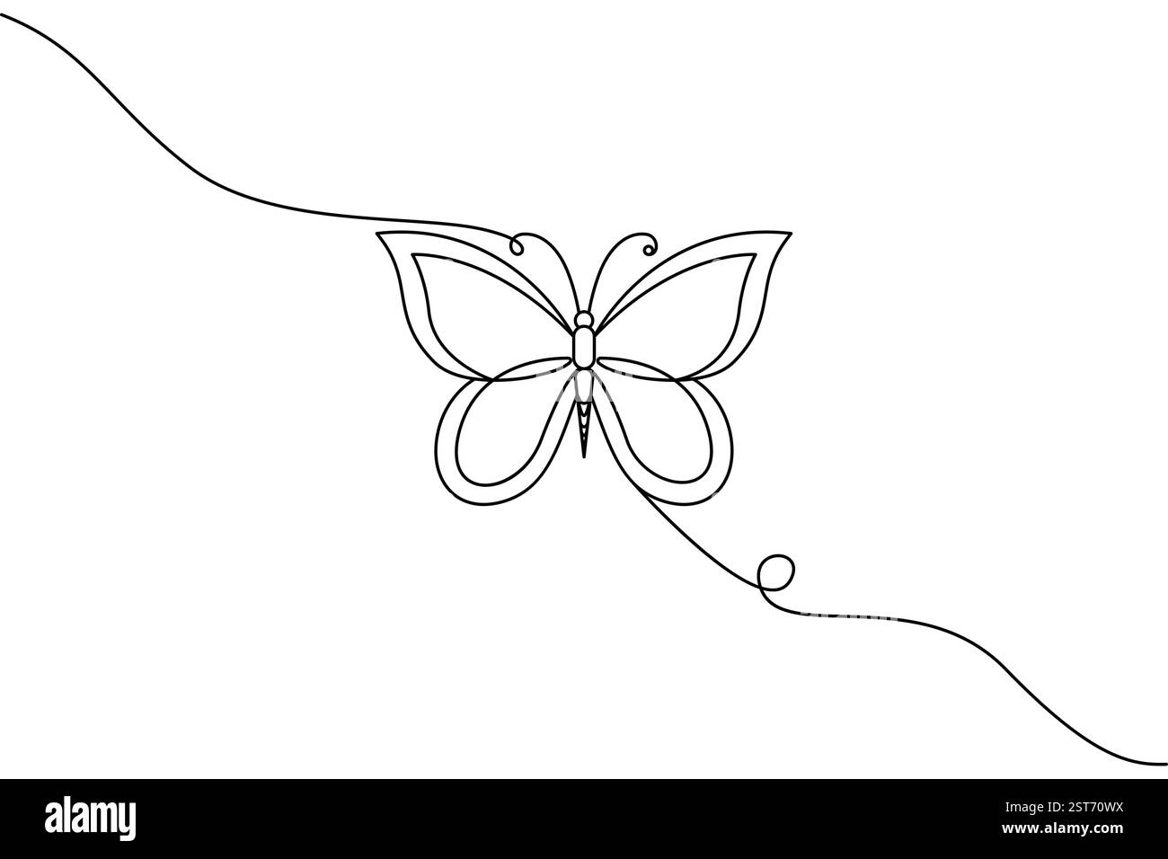 Continuous one-line drawing of beautiful butterflies for the company ...
