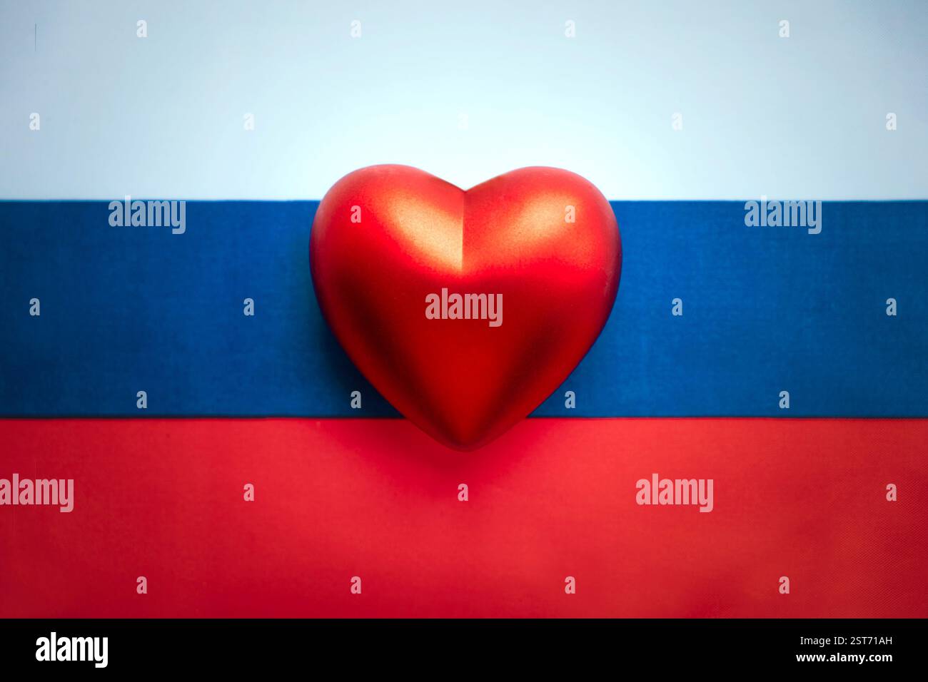 The red heart is on the flag of russia. The concept of patriotic ...