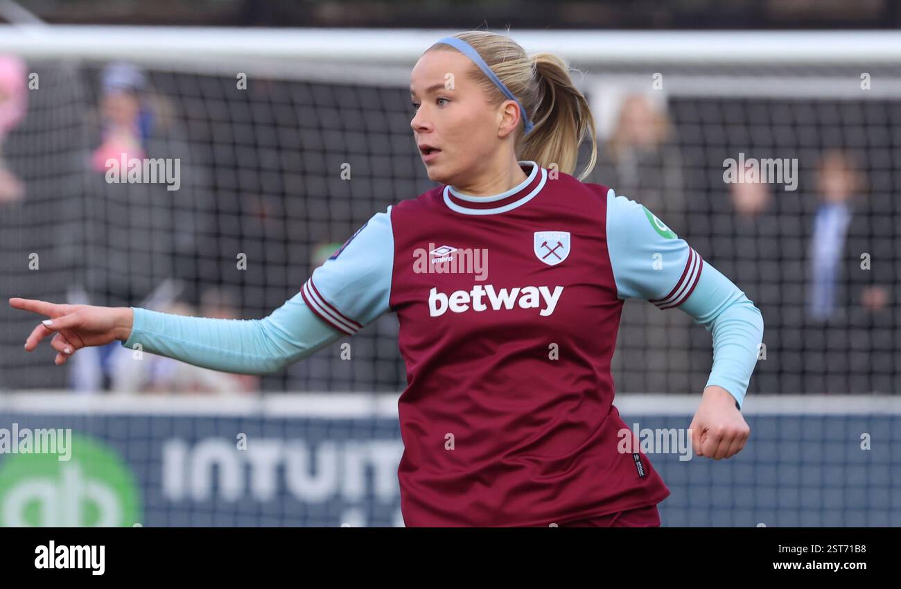 London, UK. 16th Feb, 2025. LONDON, ENGLAND - Eva Nystrom of West Ham ...