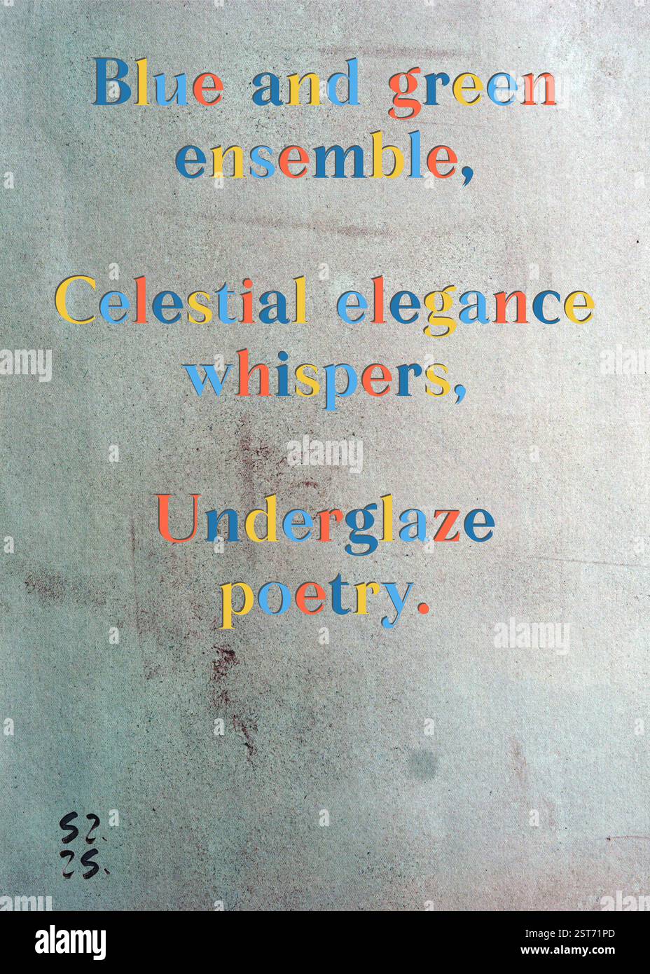 Blue and green ensemble, Celestial elegance whispers, Underglaze poetry ...