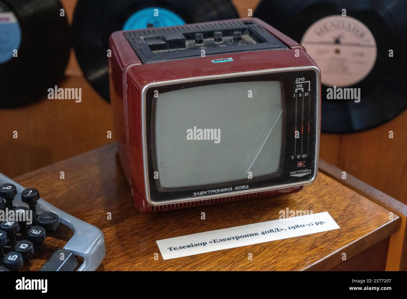 Old mini portable TV Electronics 408 D. USSR - circa 1980 Stock Photo ...
