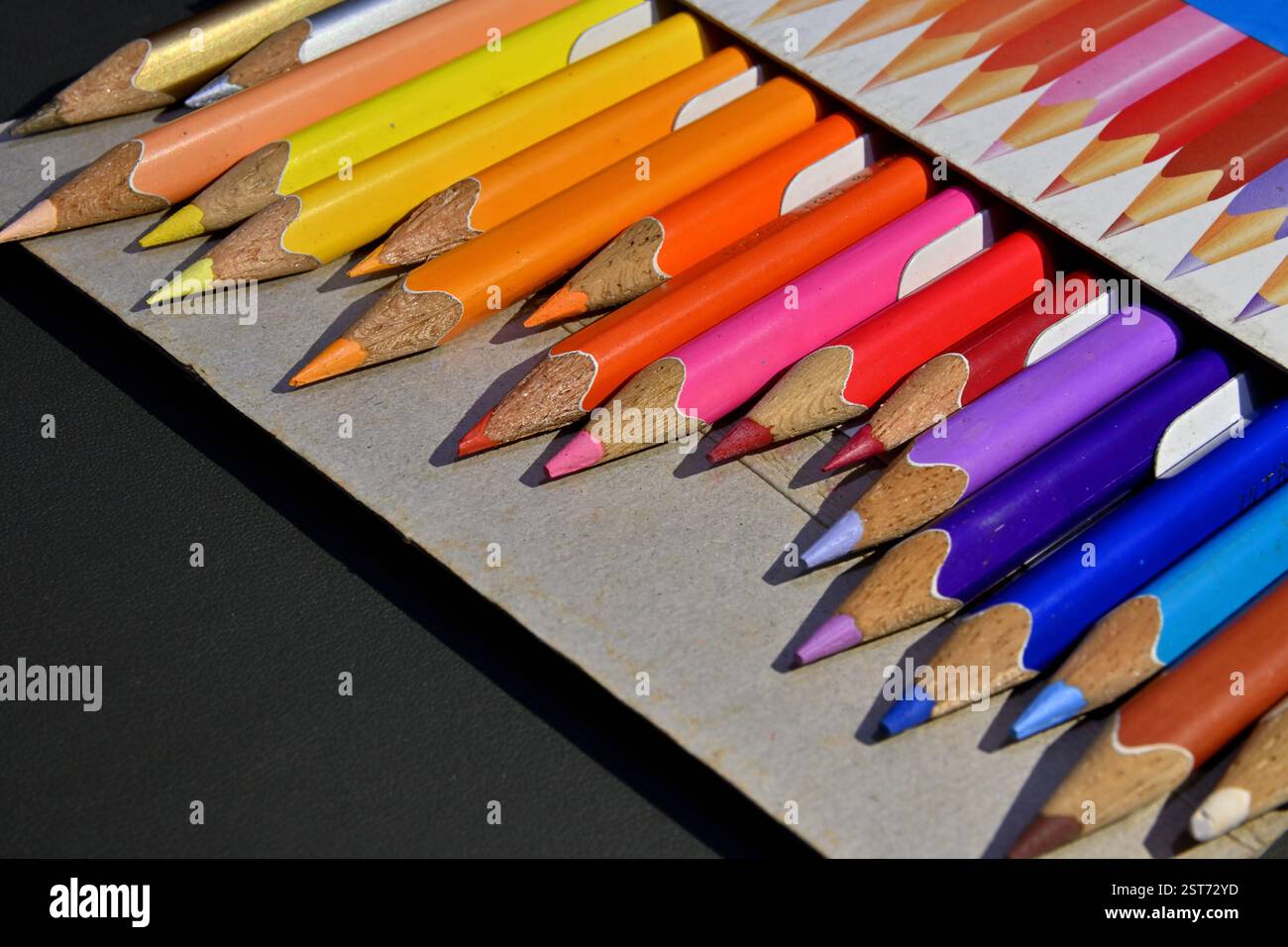 color pencil box Stock Photo - Alamy