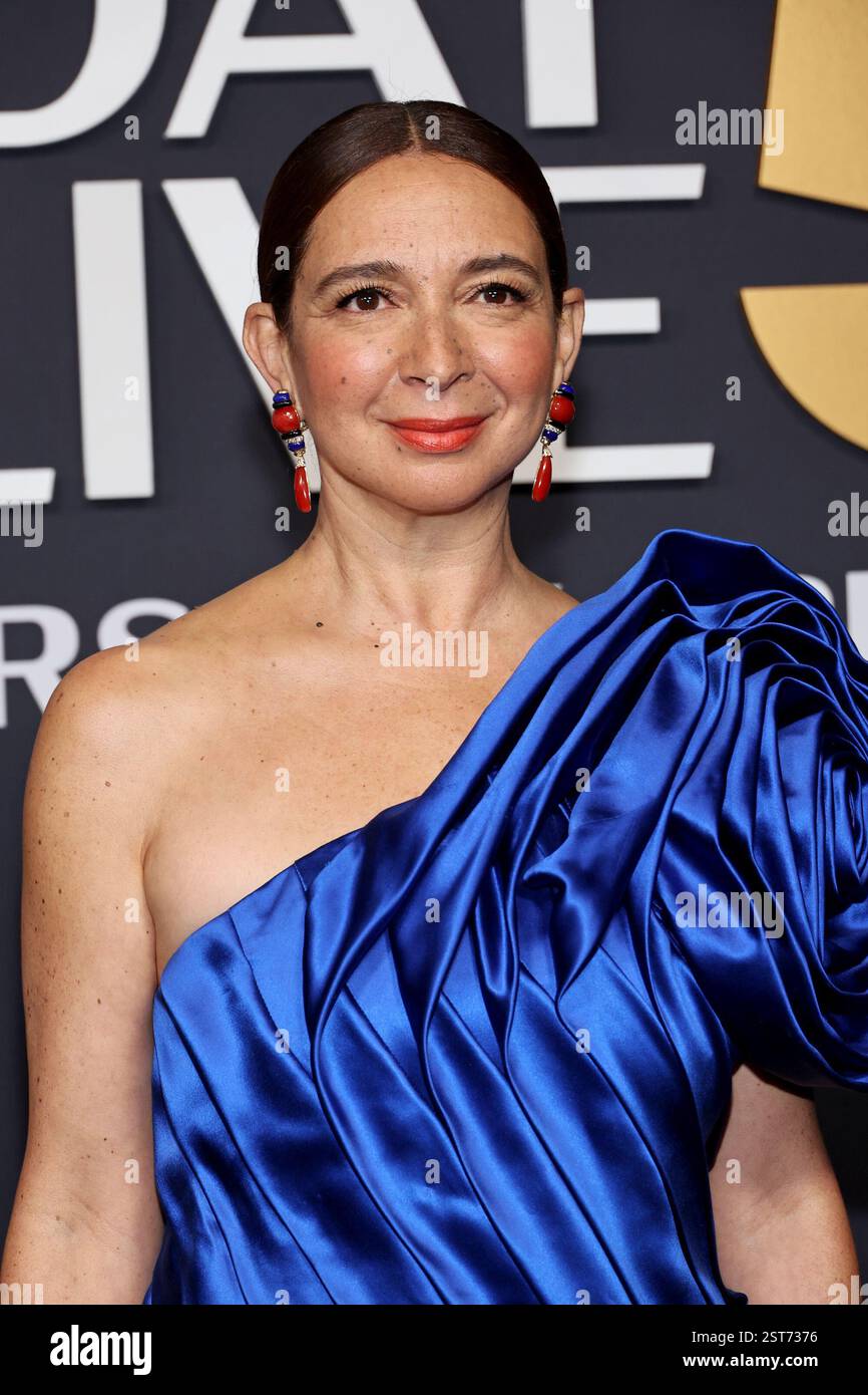 New York, USA. 16th Feb, 2025. SNL50: THE RED CARPET -- Pictured: Maya ...