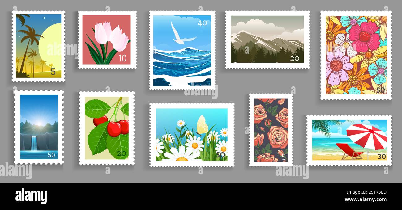 Postage stamps collection Stock Vector Image & Art - Alamy