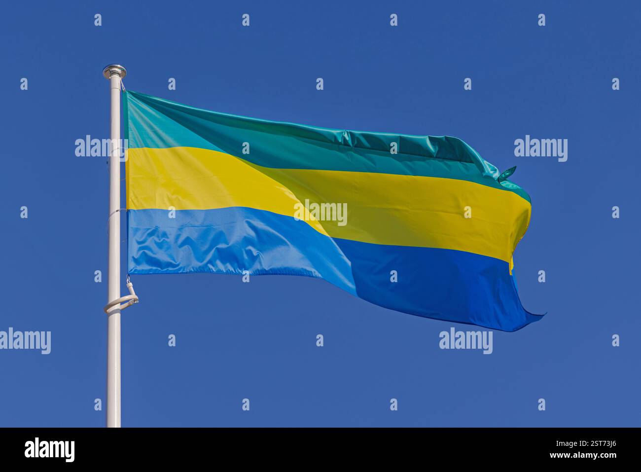 Official Flag of Gabon African Country Green Yellow Blue Colours Stock ...