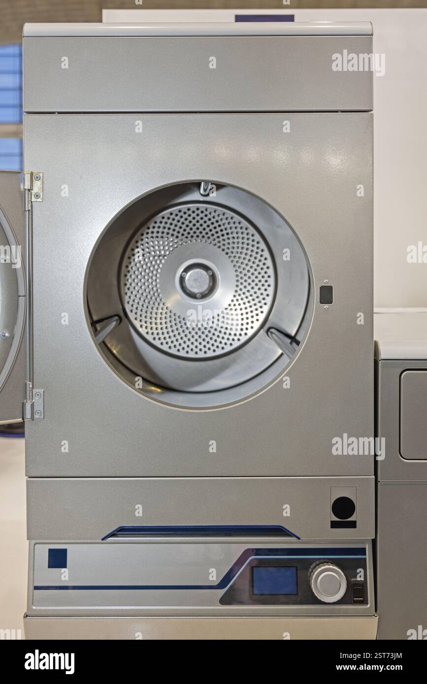 Large Capacity Clothes Dryer Machine Rotating Drum Process Stock Photo ...