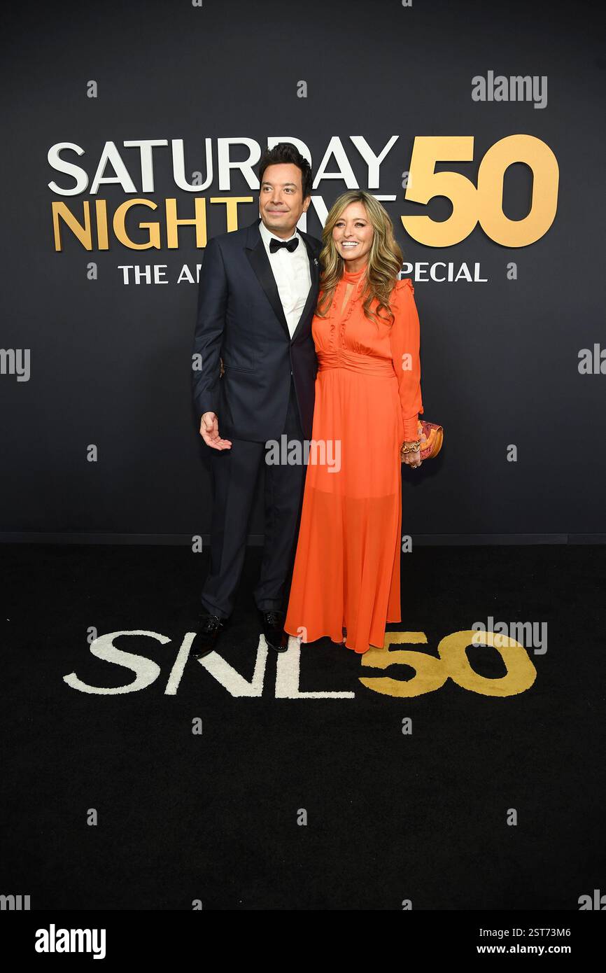 New York, USA. 16th Feb, 2025. SNL50: THE RED CARPET -- Pictured: (l-r ...