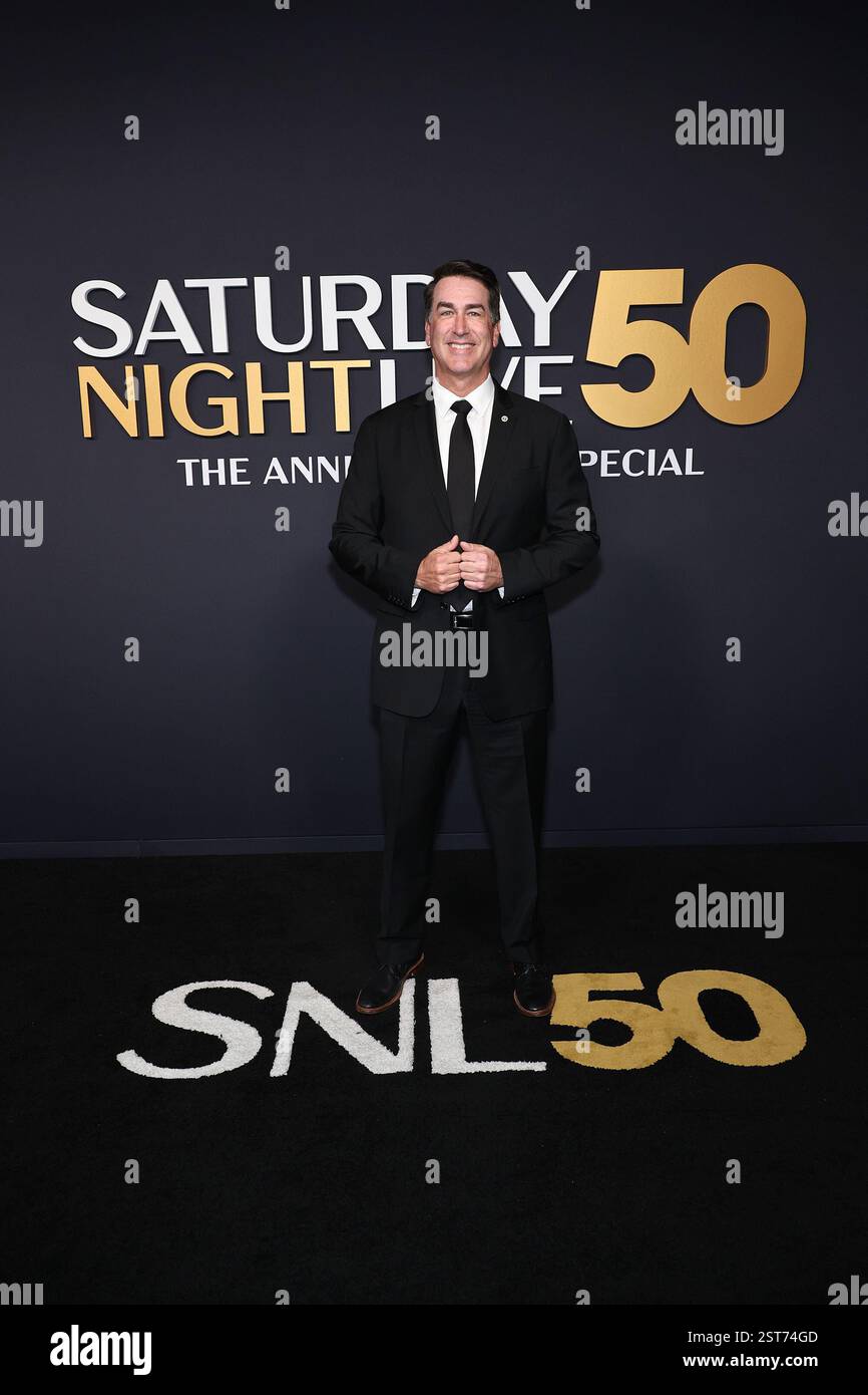 New York, USA. 16th Feb, 2025. SNL50: THE RED CARPET -- Pictured: Rob ...