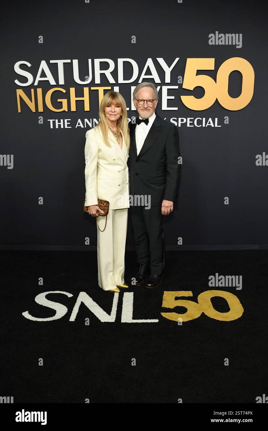 New York, USA. 16th Feb, 2025. SNL50: THE RED CARPET -- Pictured: (l-r ...