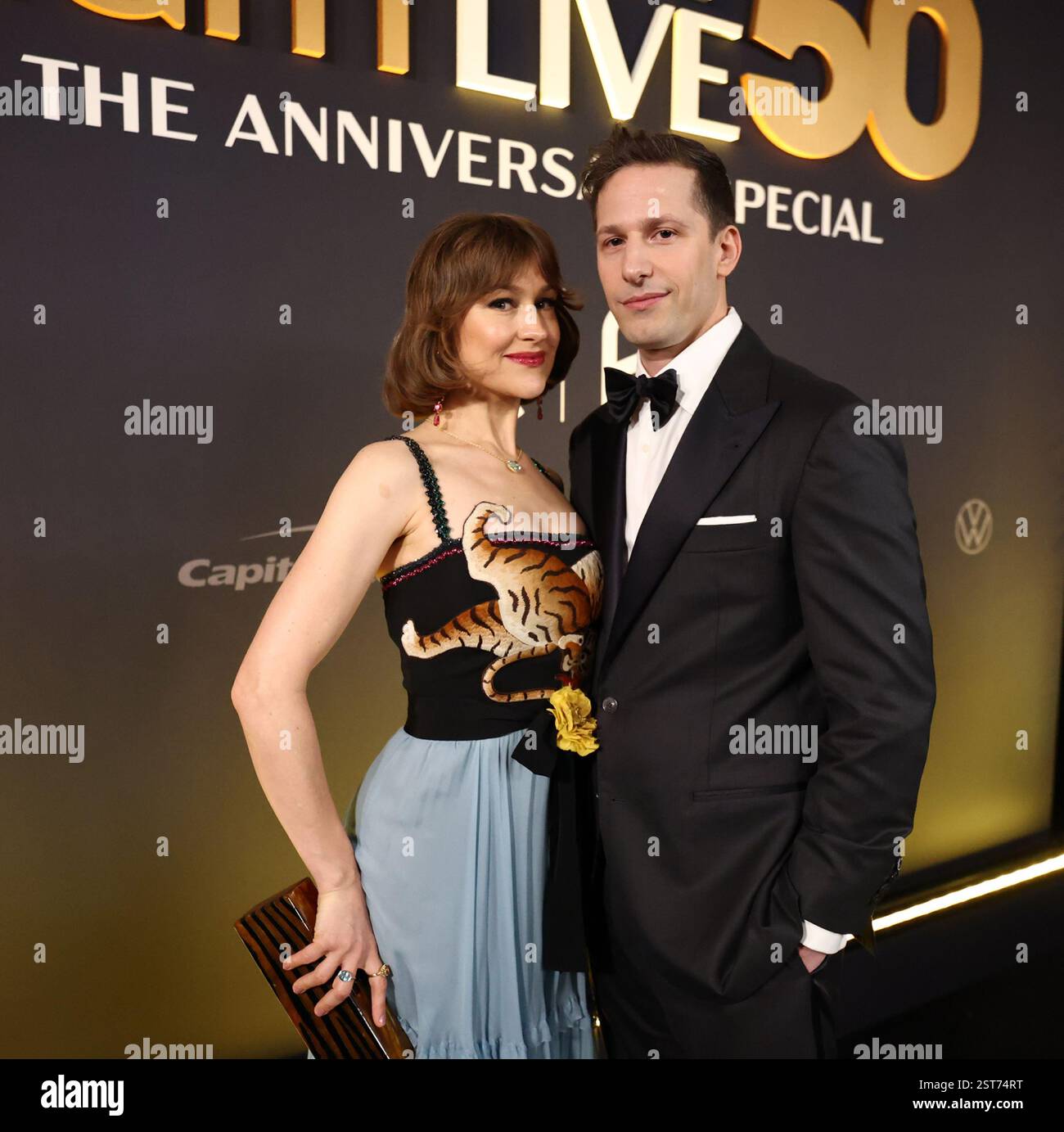 New York, USA. 16th Feb, 2025. SNL50: THE RED CARPET -- Pictured: (l-r ...