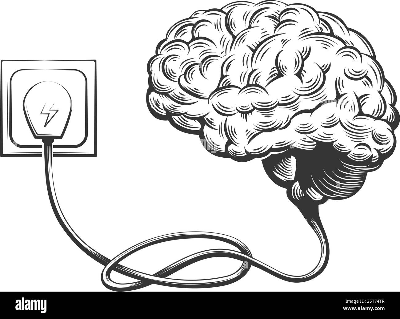 Human brain charge Stock Vector Image & Art - Alamy