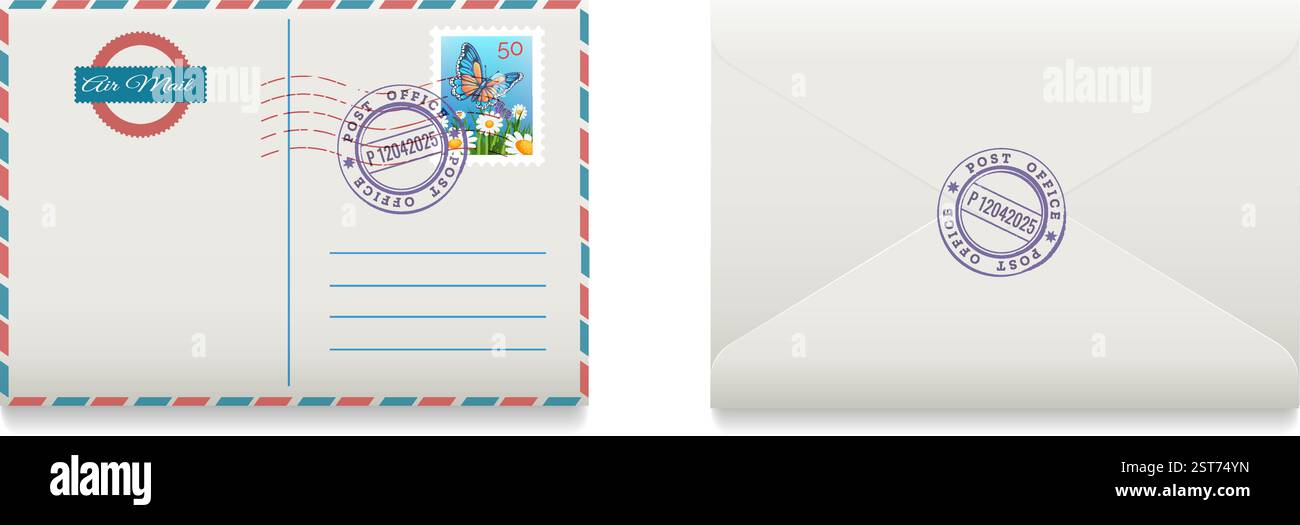 Realistic mail envelope Stock Vector Image & Art - Alamy