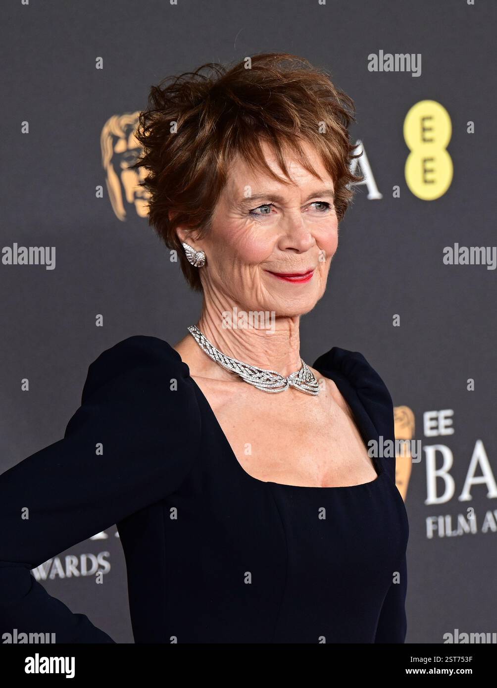 LONDON, UK. 16th Feb, 2025. Celia Imrie at EE BAFTA Film Awards 2025 at ...
