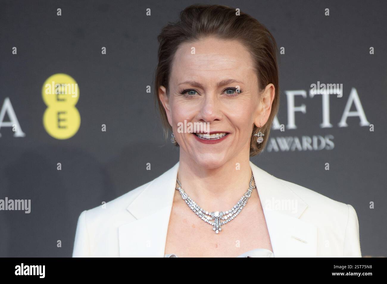 London, UK. 16 Feb, 2025. Pictured: Anna Higgs attends The EE British ...