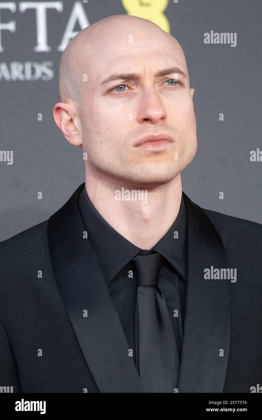 London, UK. 16 Feb, 2025. Pictured: Daniel Blumberg - Brutalist composer attends The EE British ...