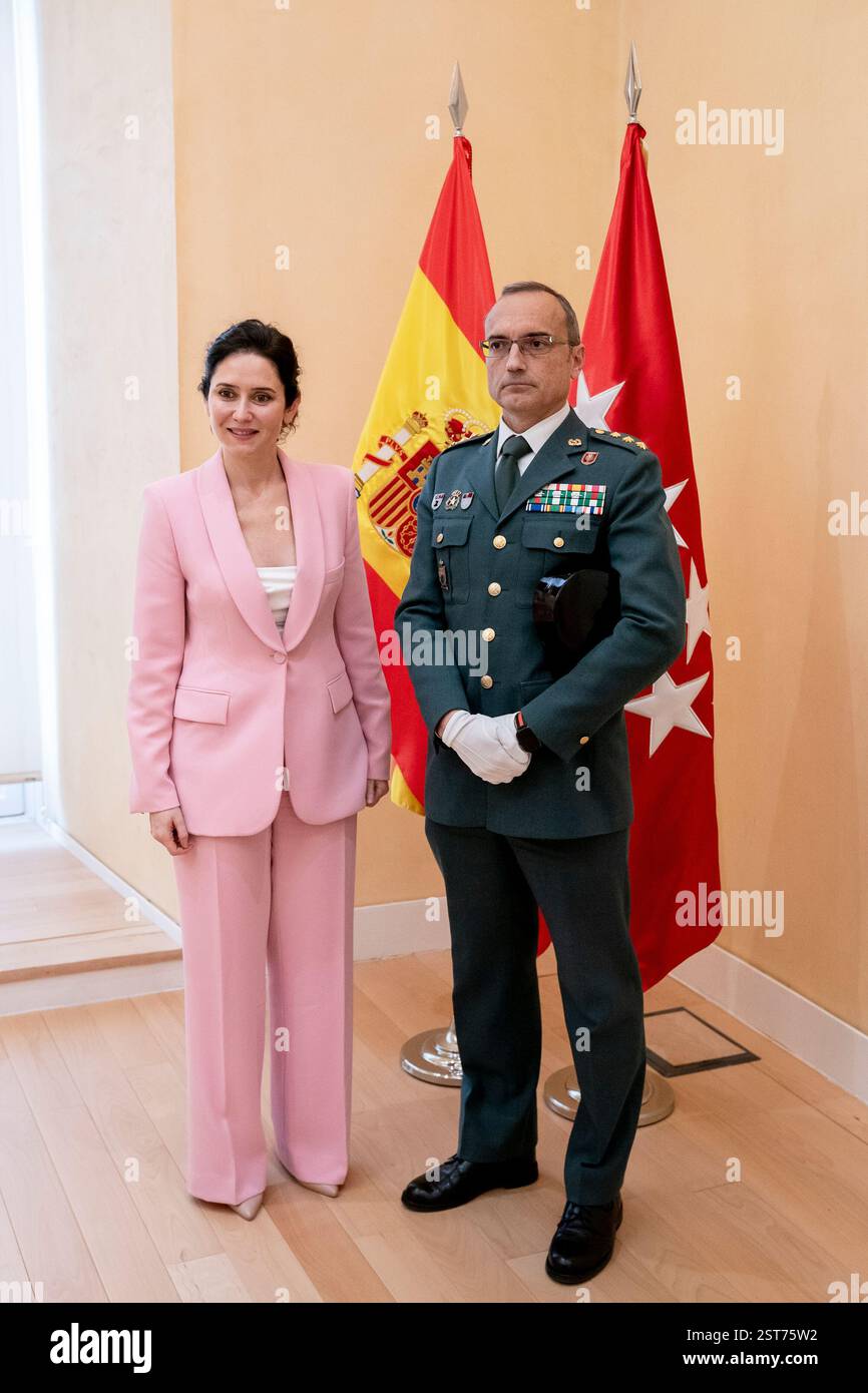 The president of the Community of Madrid, Isabel Díaz Ayuso, during a ...