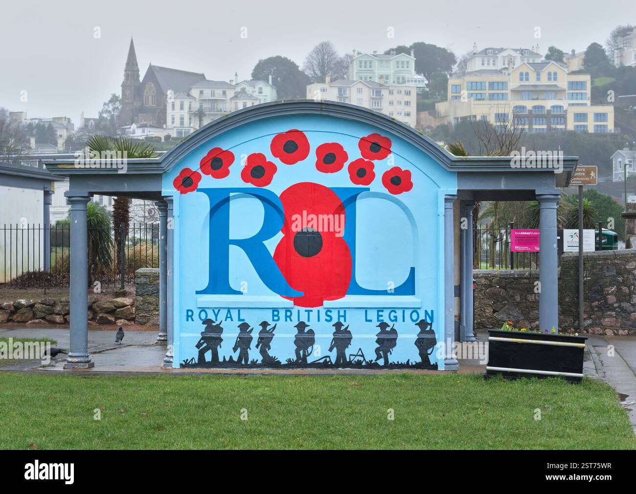 Royal British Legion shelter, Torquay, Devon, England Stock Photo - Alamy