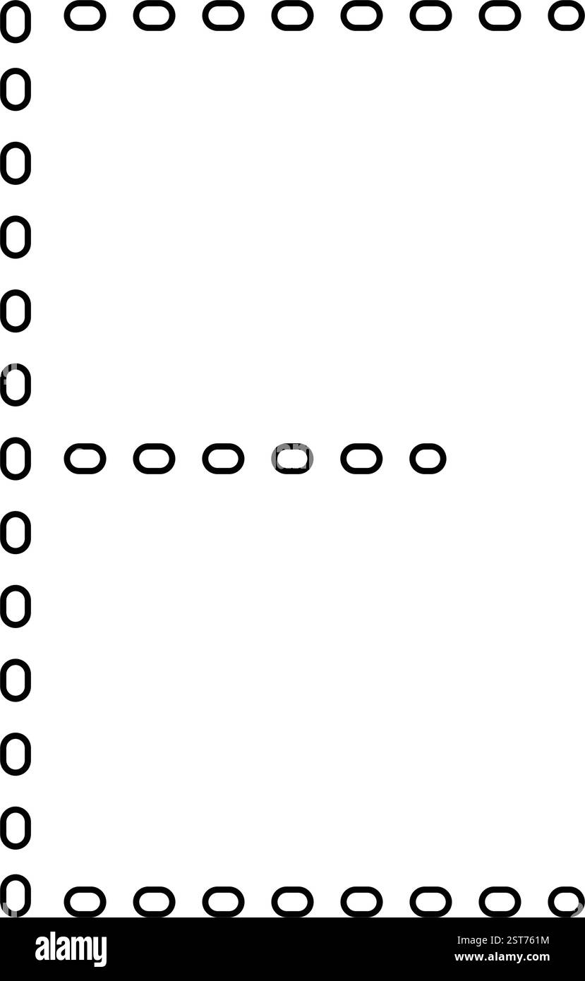 Tracing Alphabet letter E, prewriting dotted line element for ...
