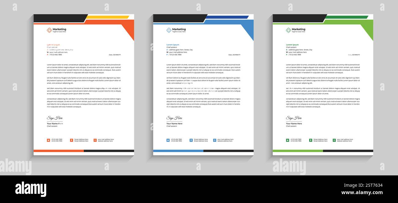 Modern professional company letterhead template design. Abstract ... Modern professional company letterhead template design. Abstract ...