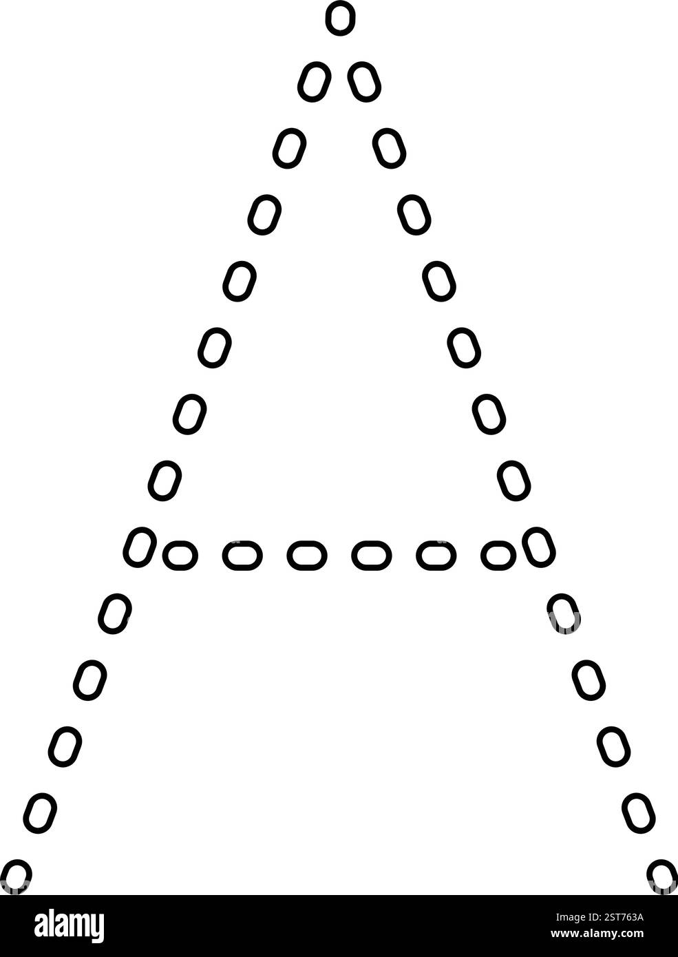 Tracing Alphabet letter A, prewriting dotted line element for ...