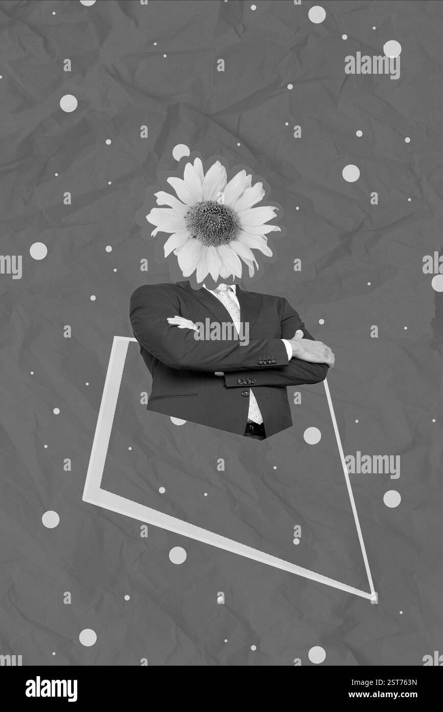 Creative photo 3d collage artwork postcard poster of successful man ...