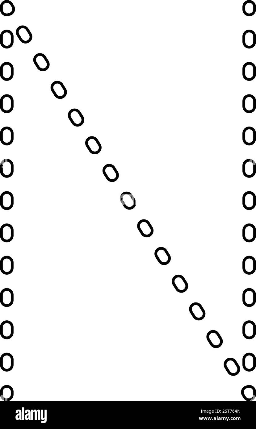 Tracing Alphabet letter N, prewriting dotted line element for kindergarten, preschool and ...