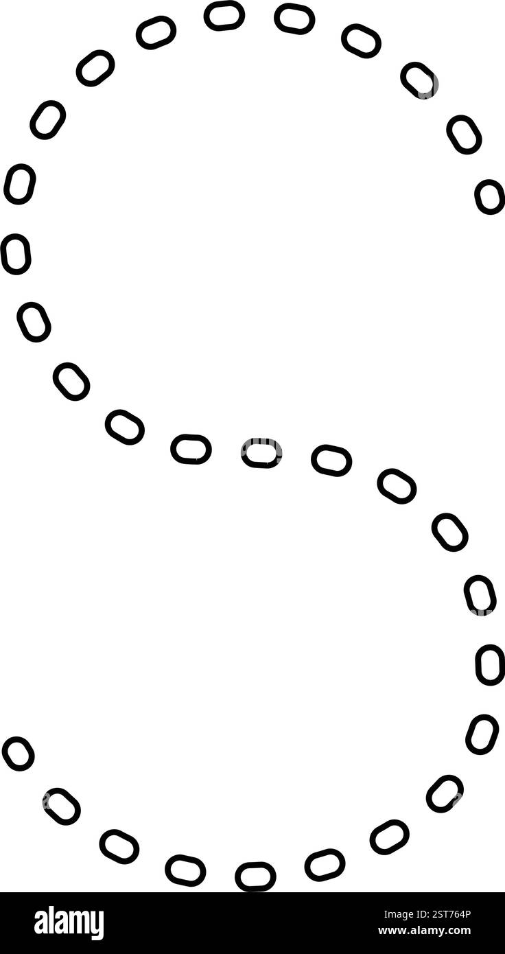 Tracing Alphabet letter S, prewriting dotted line element for ...