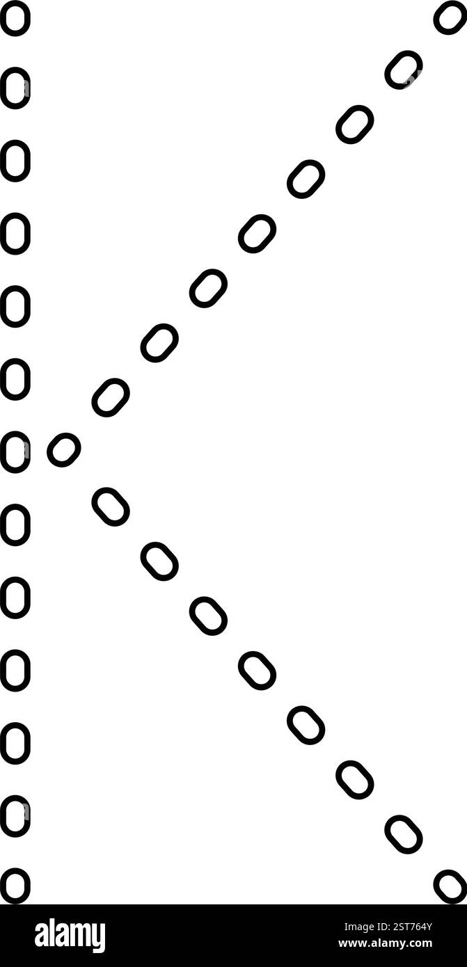 Tracing Alphabet Letter K Prewriting Dotted Line Element For