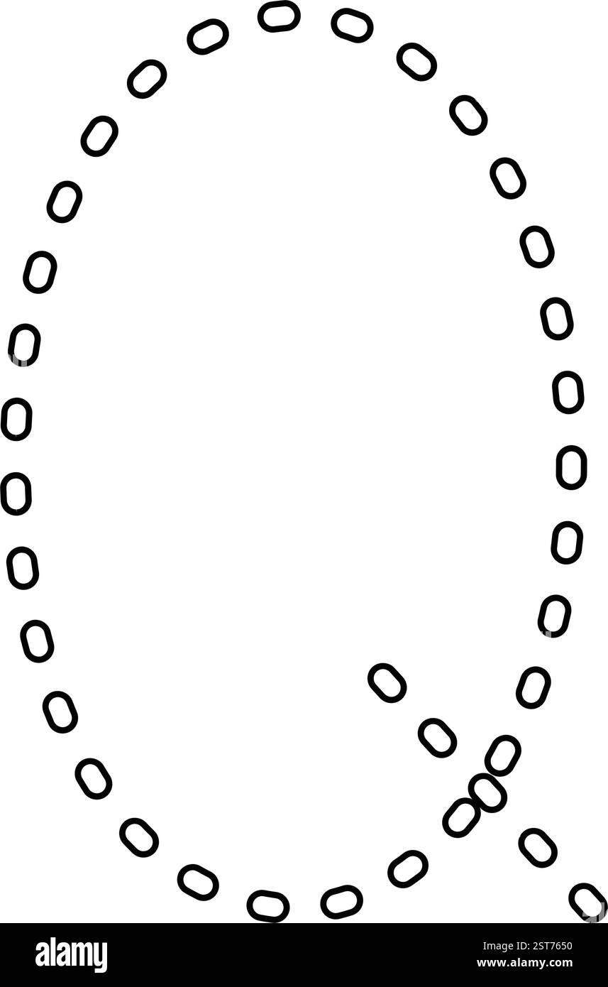 Tracing Alphabet letter Q, prewriting dotted line element for ...