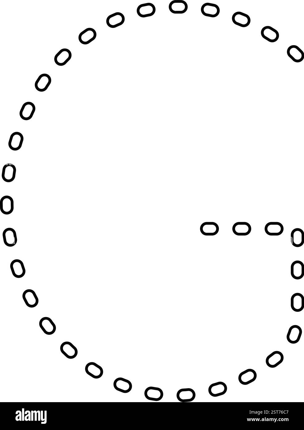 Tracing Alphabet letter G, prewriting dotted line element for ...