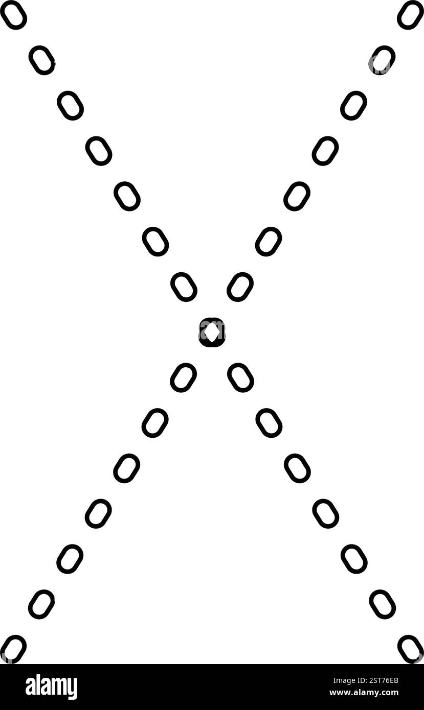 Tracing Alphabet letter X, prewriting dotted line element for ...