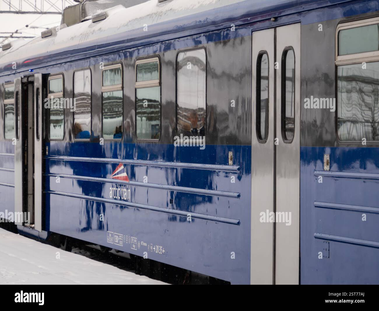 Narvik, Norway - March 2023: Arctic train at the Narvik railway station ...