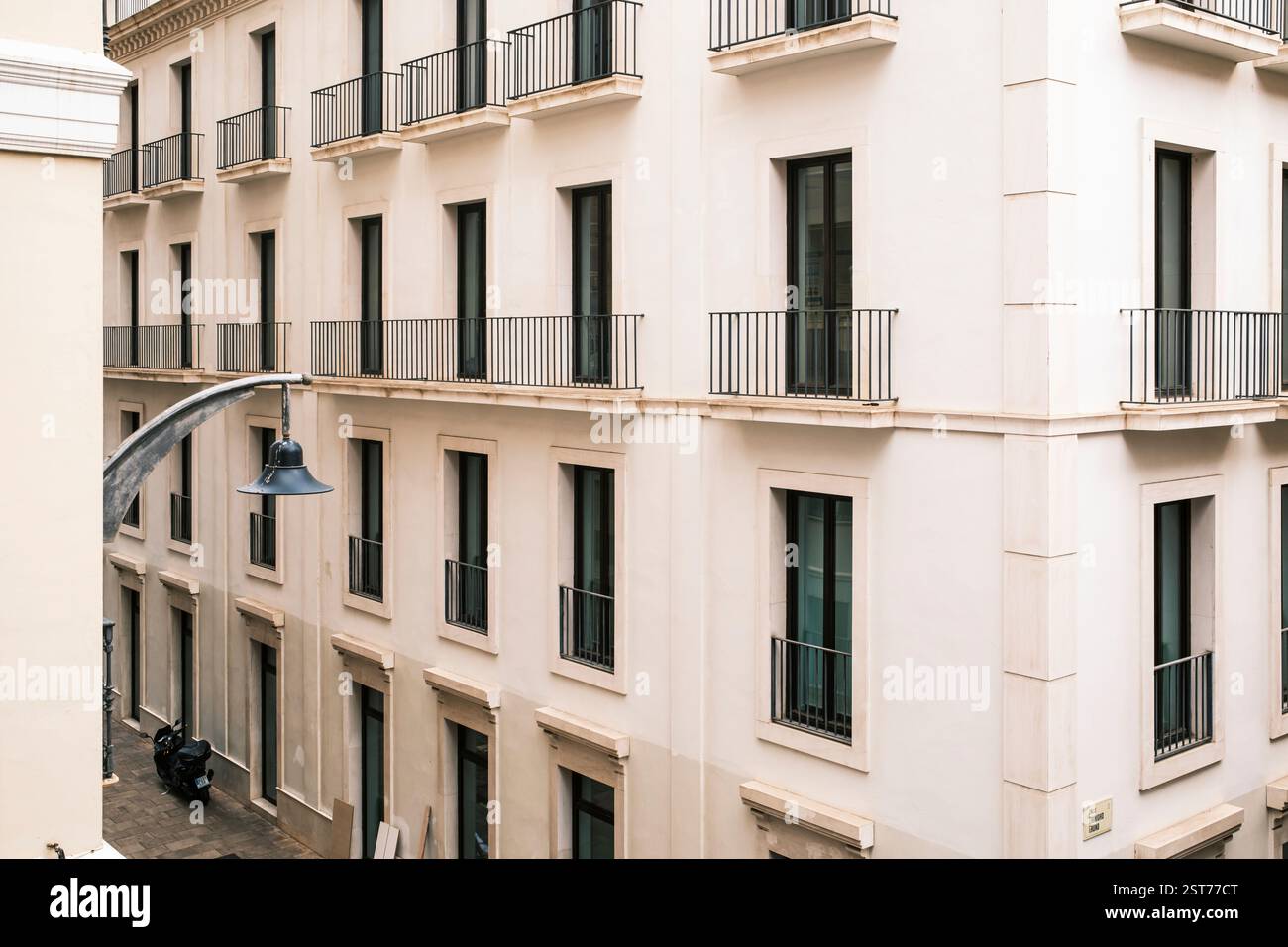 Architectural elements of buildings in Malaga, Spain Stock Photo - Alamy