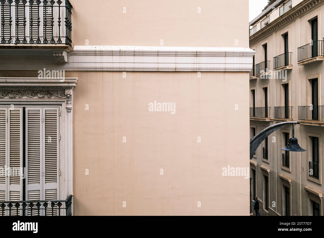 Architectural elements of buildings in Malaga, Spain Stock Photo - Alamy