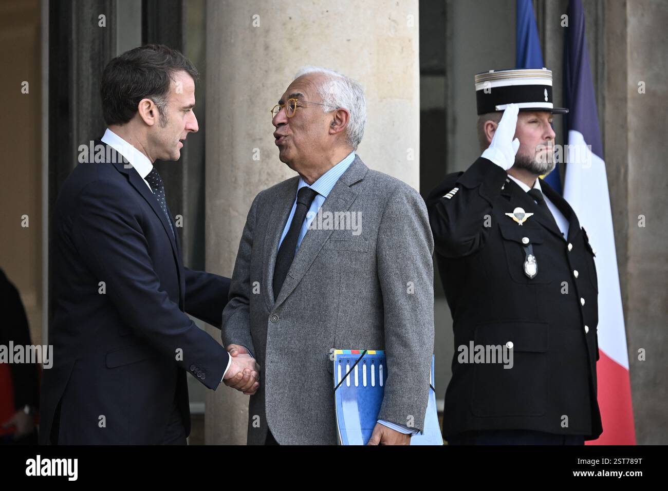 Paris, France. 17th Feb, 2025. French President Emmanuel Macron ...